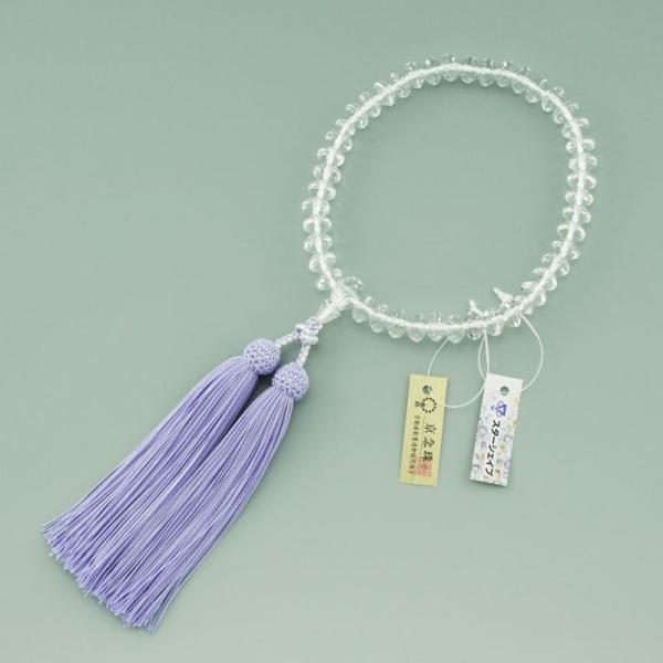 【日本製】京念珠正規品タグ付き　　　　　京房正規品タグ付き【仕　立】最高級松風房使用【材　質】親　玉：本水晶　　　　　天　玉：本水晶　　　　　主　玉：本水晶　　　【寸　法】親　玉：約 12×9ミリ　　　　　二天玉：約 7×5ミリ　　　　　主...