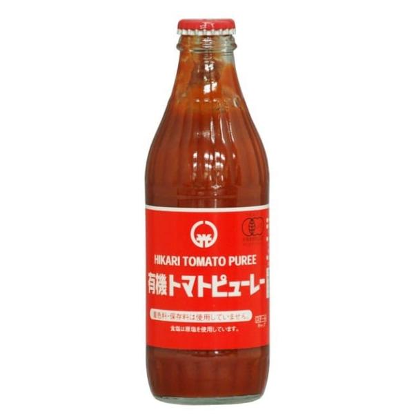 海外産有機トマトと国内産有機トマトから作ったトマトピューレーです。トマトソース・煮込料理等、料理のベースとしてご利用ください。☆有機ＪＡＳ認定商品（有機農業認証協会）です。☆食塩は原塩の原料を使用しています。☆保存料・着色料・その他食品添加...