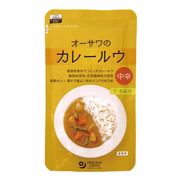 植物性素材でつくったカレールウ 昔懐かしい、素朴な味わい程よい辛みとコクのある味圧搾法一番搾り菜種油を使用した、植物性素材で作ったオーサワのカレールウ甘口の中辛がでました。旨みとスパイスのバランスよく、食べやすいカレールウに仕上がっています...