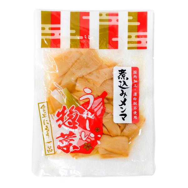 しっかり味がしみ込んだメンマ　しなやかな歯ごたえ　化学調味料・漂白剤不使用・やわらかいメンマを本醸造醤油等で煮込んだ・メンマの旨みに調味料がしっかりと染み込んだ濃厚な味わい・そのまま食べるほか、ラーメンなどのトッピングにもやわらかいメンマを...