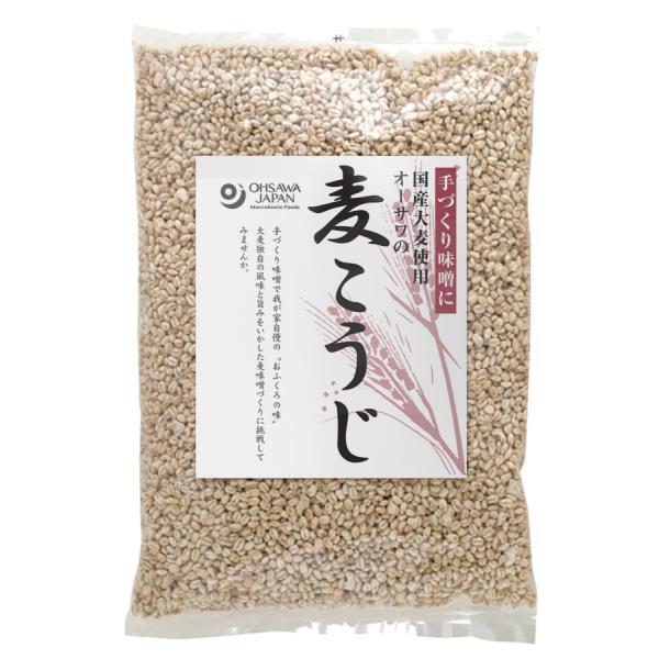 岡山産大麦使用麦味噌づくりに■生こうじのような風味■1袋で約1.5kgの麦味噌ができる【原材料】大麦（岡山産）【開封前賞味期間】常温で6ヶ月【調理法・使用方法】味噌：麹２袋、大豆650ｇ、塩300ｇ、大豆の煮汁540ｍｌで味噌を作る。約3ヶ...