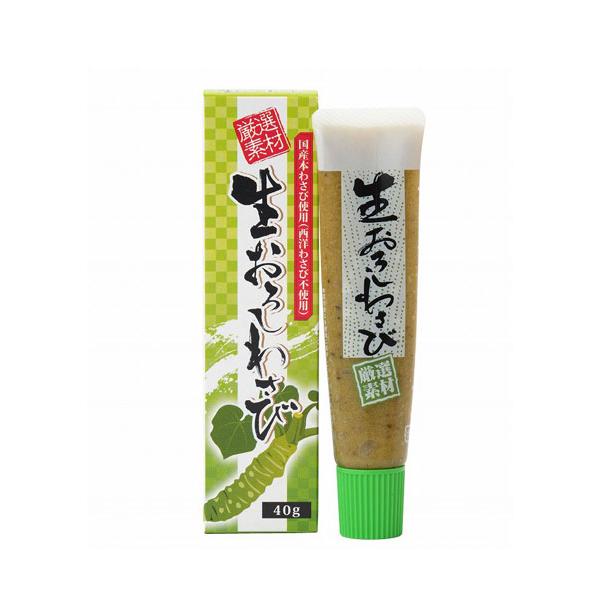 西洋わさびを使用せず、国産本わさびを使用した使いやすいチューブタイプのわさび。無着色。有機べに花油使用。食物繊維（大豆）は非遺伝子組換えの大豆を使用。○西洋わさびを使用せず、国産本わさびを使用した使いやすいチューブタイプのわさびです。○食物...