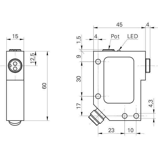Fiber optic sensor amplifier - with LED (Pulsed) light source - Baumer (Fiber optics sensors and cables) - order code FV...