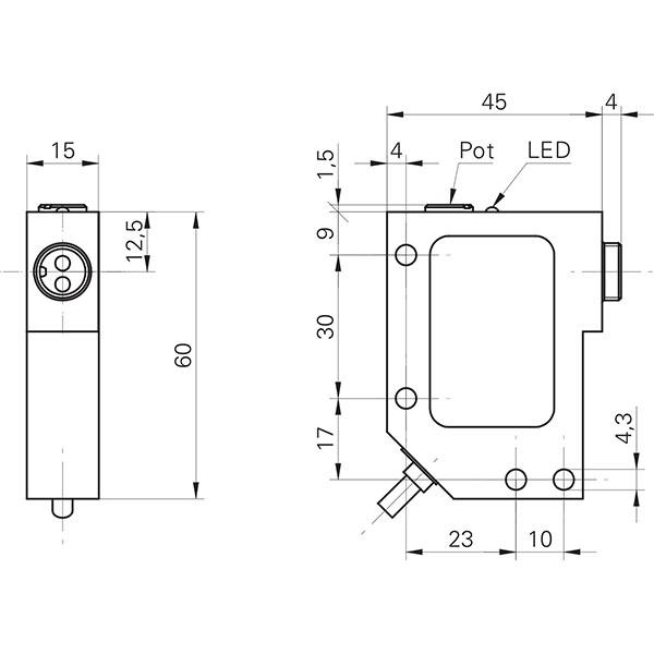 Fiber optic sensor amplifier - with LED (Pulsed) light source - Baumer (Fiber optics sensors and cables) - order code FV...