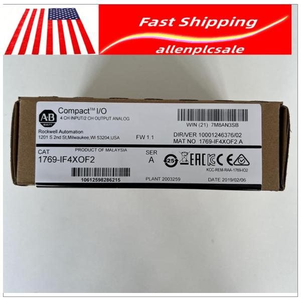 New Factory Sealed AB 1769-IF4XOF2 CompactLogix 6Pt A/I and A/O In Stock US新しい工場密閉ab 1769-if4xof2 compactlogix 6pt a/i a...