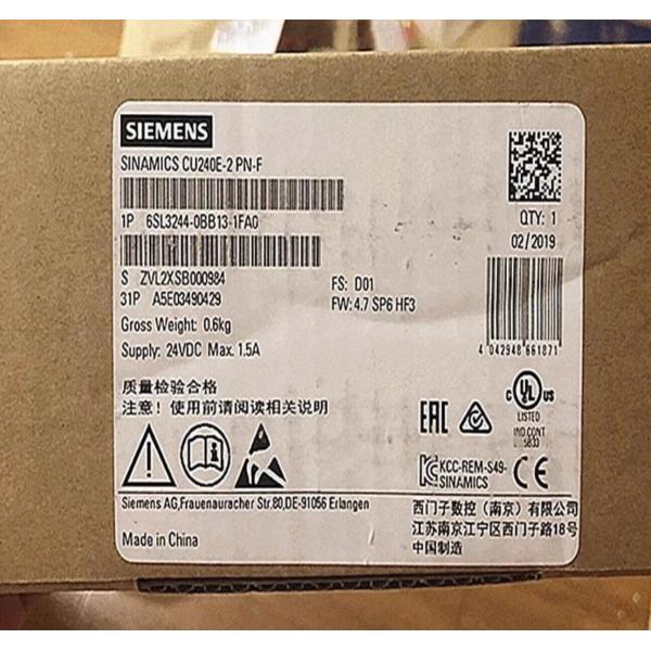SIEMENS SINAMICS G120 CU240E-2 F Control Unit 6SL3244-0BB13-1FA0Siemens Sinamics G120 CU240E-2 Fコントロールユニット6SL3244-0BB13-...