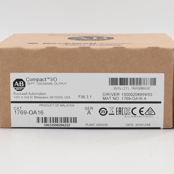 Allen-Bradley 1769-OA16 CompactLogix 16 Pt 240VAC D/O Module New Factory SealedAllen-Bradley 1769-OA16 CompactLogix 16 P...