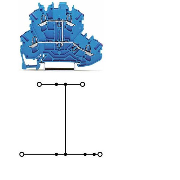 Neutral-through terminal block with 2-decks/levels (double-deck) + internal commoning - Suitable for Ex e II / Ex I appl...