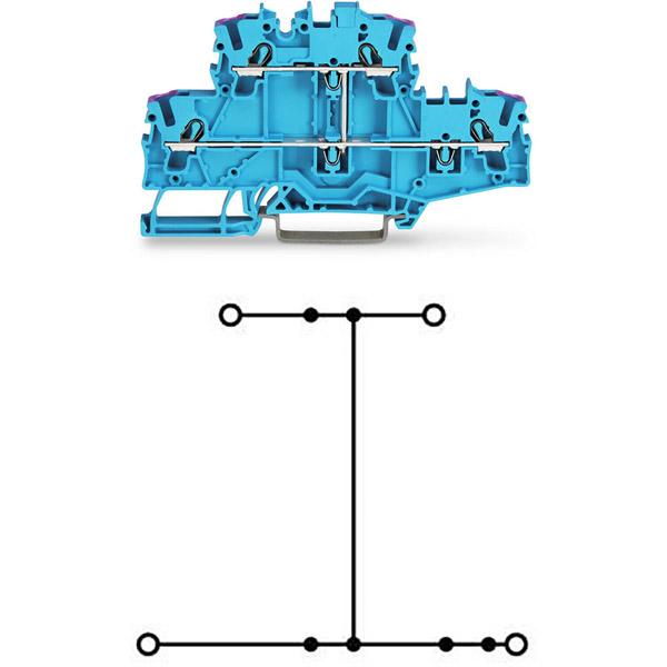 Neutral-through terminal block with 2-decks/levels (double-deck) + internal commoning - Suitable for Ex e II / Ex I appl...