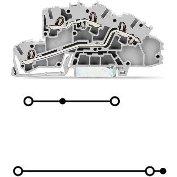 Multilevel installation feed-through/thru terminal block with 2-decks/levels (double-deck) - with L/L" marking - Wago (2...
