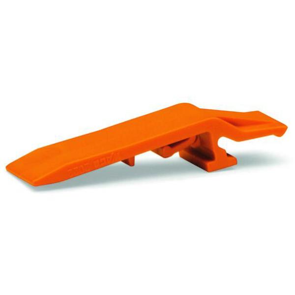 Locking lever; can be snapped on 1-conductor female plugs - Wago (2022 X-COM S series) - Orange color - compatible with ...