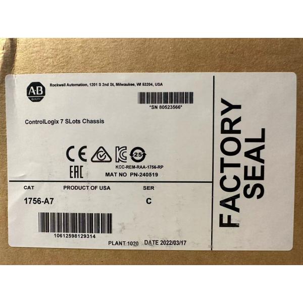 1756-A7 SER C ControlLogix 7 Slots Chassis  Allen Bradley Factory Sealed 1756A71756-A7 Ser C Controllogix 7スロットシャーシアレンブラ...