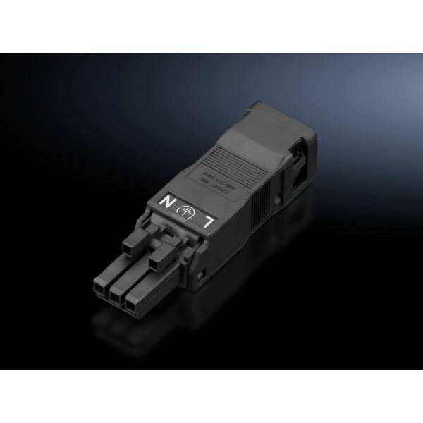 Connection accessory - jack - for self-assembly for LED lght. system - Rittal - #2500600 - 3-poles (3P) - 100Vac-240Vac ...