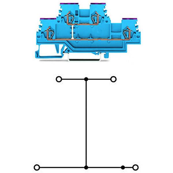 Neutral-through terminal block with 2-decks/levels (double-deck) + internal commoning - Suitable for Ex I applications -...