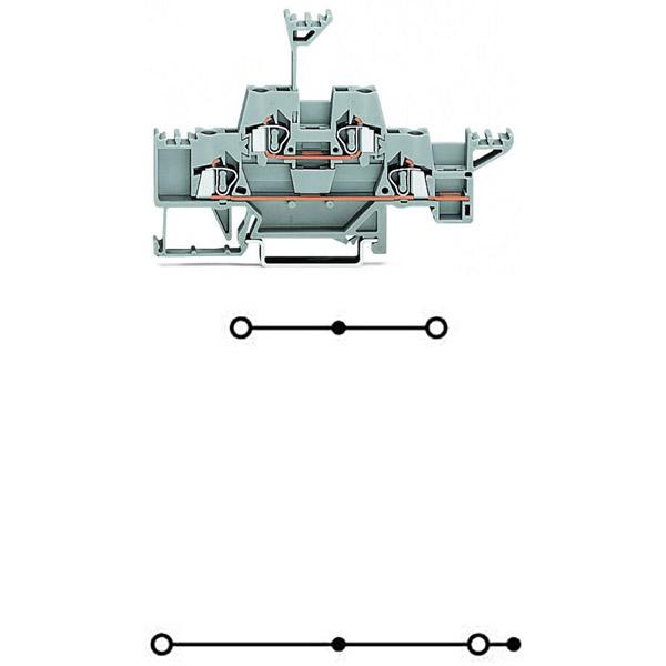 Feed-through/thru terminal block with 2-decks/levels (double-deck) + additional marking options on both sides + addition...