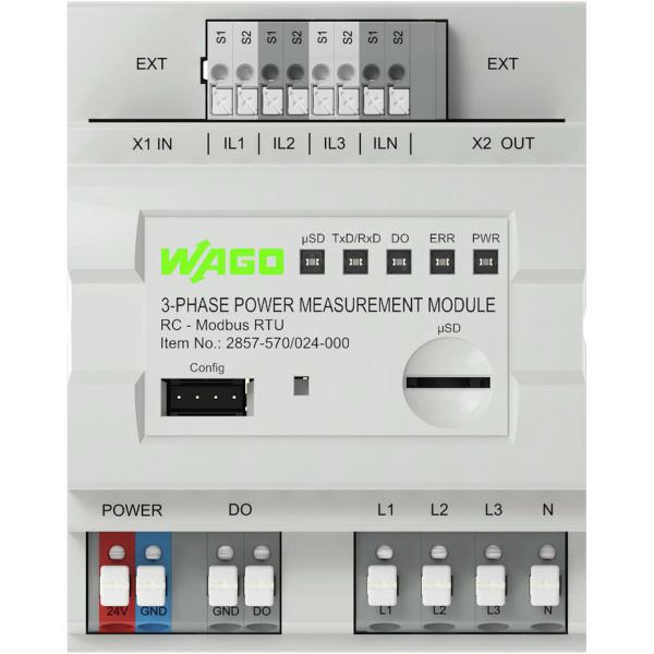 3-phase measurement module with Rogowski C.T.inputs + interface configuration via software - Wago (2857 JUMPFLEX series)...