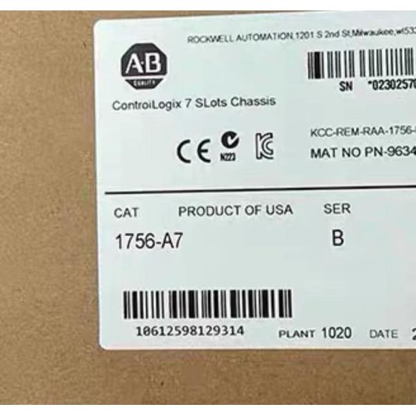 Allen-Bradley 1756-A7 ControlLogix 7 Slots Chassis 1756A7Allen-Bradley 1756-A7 Contrologix 7スロットシャーシ1756A7