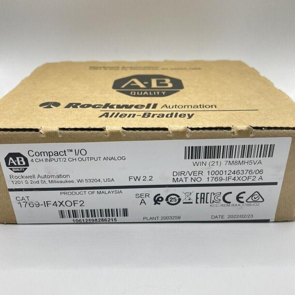 New Factory Sealed AB 1769-IF4XOF2 / A CompactLogix 6 Pt A/I and A/O Module新しい工場密閉ab 1769-if4xof2/a compactlogix 6 pt a/...