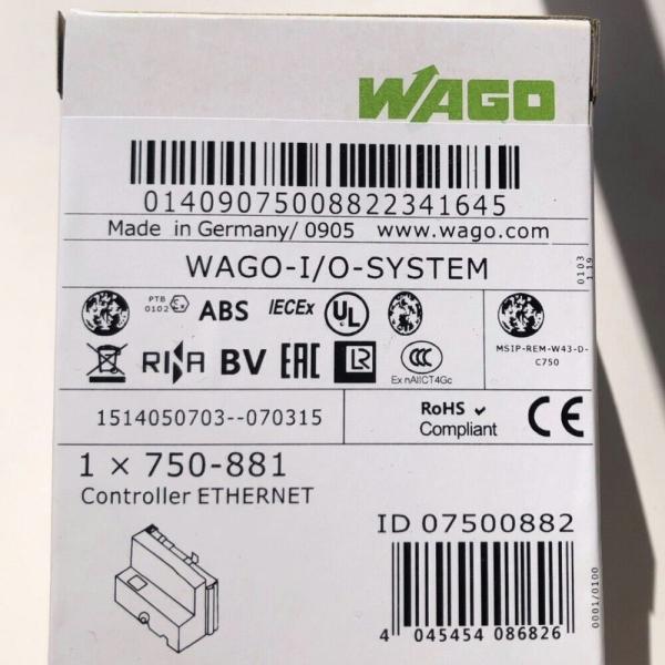 New WAGO 750-881 750881 Ethernet Controller PLC Module In Box新しいWAGO 750-881 750881イーサネットコントローラーPLCモジュールボックス