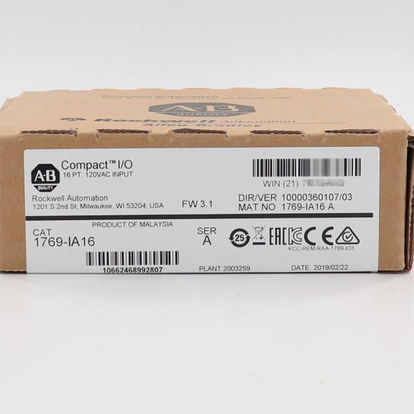 New Allen-Bradley 1769-IA16 CompactLogix 16 Pt 120VAC I/O Module 1769-IA16New Allen-Bradley 1769-IA16 CompactLogix 16 PT...