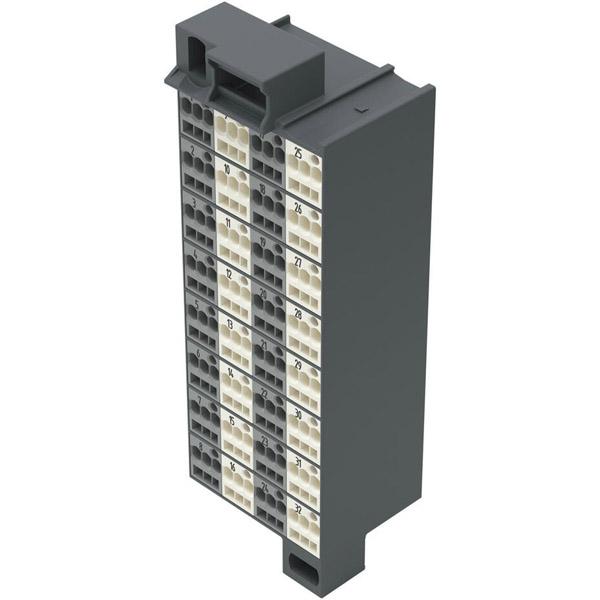 Marked matrix patchboard with 1-deck/level - with 1-32" marking - Wago (726 series) - Gray / White module - 32 feed-thro...