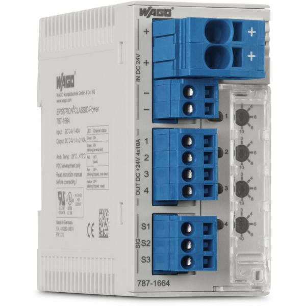 4-channel Electronic Circuit Breaker (ECB) module with signalling contact + specialty configuration - Wago (787 series) ...