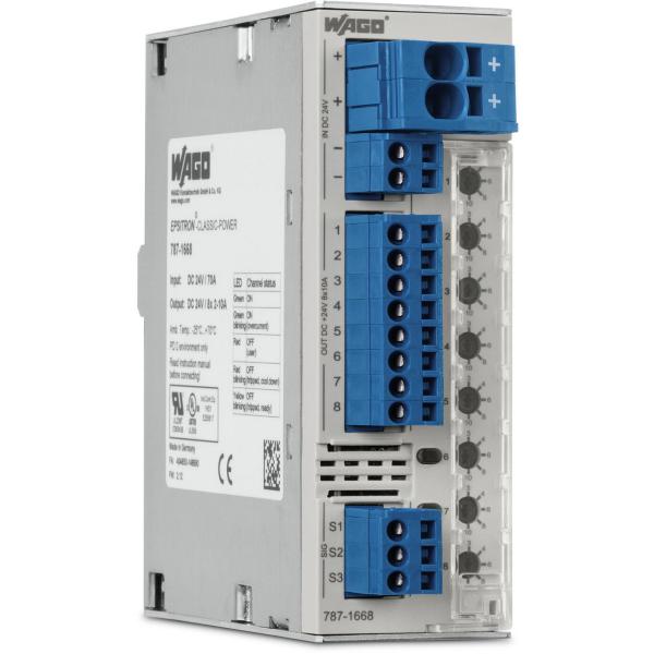 8-channel Electronic Circuit Breaker (ECB) module with signalling contact - Wago (787 series) - 1A / 2A / 3A / 4A / 5A /...