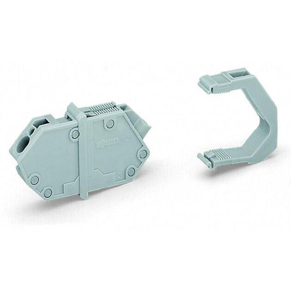 Feed-through/thru terminal block with 1-deck/level + ground contact - pin spacing 7mm - Wago (826 series) - Gray - 1 fee...