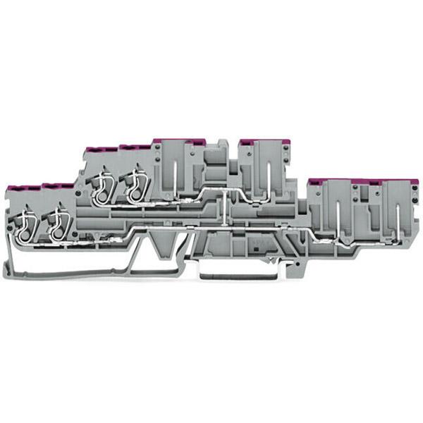 Carrier feed-through/thru terminal block with 2-decks/levels (double-deck) + internal commoning - with L" marking - Wago...