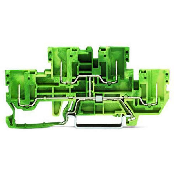 Carrier ground/earthing terminal block with 2-decks/levels (double-deck) + internal commoning - with PE" marking - Wago ...