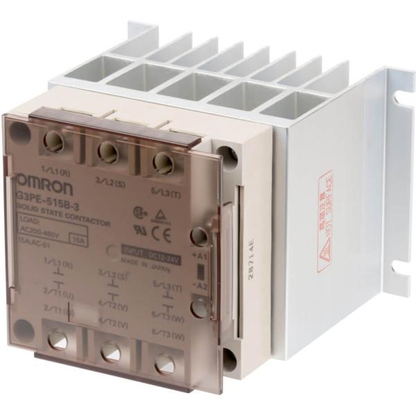 Three-phase Solid State / Static Relay (SSR) with phototriac coupler insulation + built-in heatsnk. - zero-cross AC load...