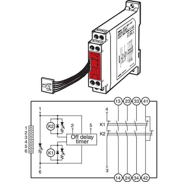 Safety relay expansion unit with 1 or 2 input channel + PNP common input + 3 OFF-delay outputs - PL.e / Cat4 - OMRON / S...