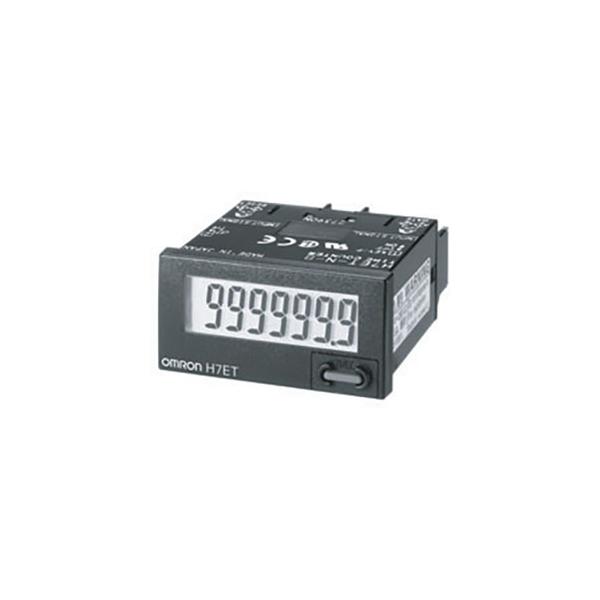 Self-powered timer with built-in batt. - 1/32 DIN horizontal (48x24mm) - OMRON (H7ET series) - screw connections - accum...