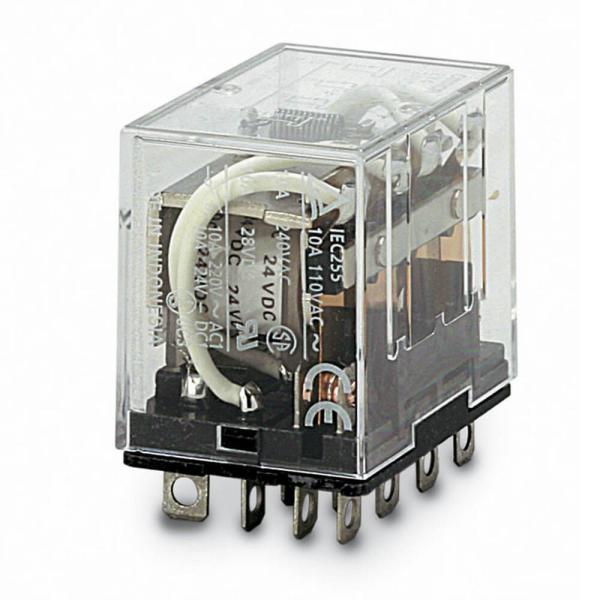 General-purpose electromechanical relay with LED indicator + built-in diode (for surge absorption) - OMRON (LY series) -...