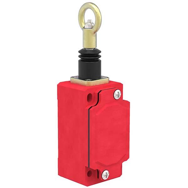 Rope-pull / grab-wire emergency stop switch with ring - heavy-duty - Banner Engineering (RP-LM40 series) - 6m / 20ft max...