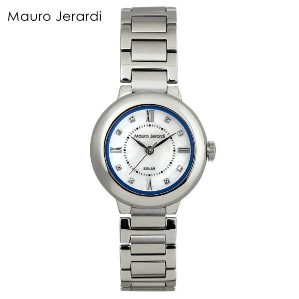 ブランド：Mauro Jerardi品番：MJ070-3仕様：ケース：オールステンレス、風防：カーブガラス（クリスタルガラス）対象：女性用本体サイズ：(約)縦33.0mm×横28.0mm×厚9.3mm文字盤：共通/白蝶貝・ジルコニア8pt文...