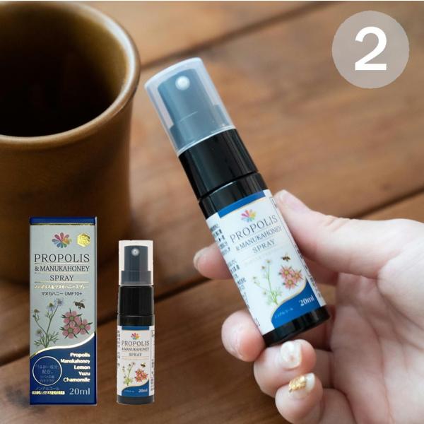名称：プロポリスエキス加工食品セット内容：2本原材料名：プロポリスエキス（プロポリス：ブラジル）、マヌカはちみつ、有機レモン果汁、ゆず果汁、キンカンエキス、カミツレエキス末、コロカリア末、白キクラゲエキス末 / グリセリン、クエン酸、酸化防...