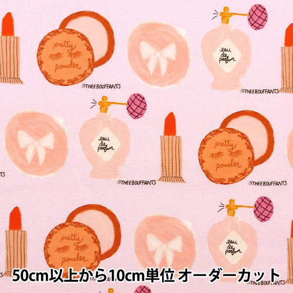 アメリカのブランド「BOUFFANTS &amp; BROKEN HEARTS」デザインのファブリック。ユニークな顔をした動物や、コスメ、フルーツなど可愛らしいモチーフを使用し、キャッチ―な毒々しさの中に可愛らしさを感じるデザインが特徴です...