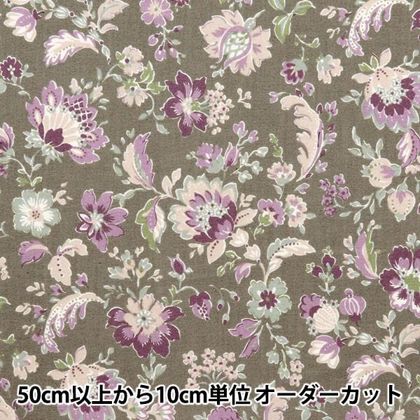 プロヴァンス調の花模様をスケア生地にプリントしたデザインです。やや薄手のスケア生地。用途により裏地をつけて、シャツやブラウス、ワンピース、スカートやパンツなどの洋服や、巾着などの雑貨、カーテンなどのインテリアなど多用途にお使い頂けます。[布...