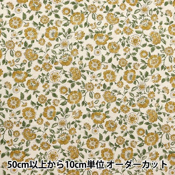 オリエンタルテイストの更紗模様、ブロックプリントのようなプリント生地。手触りの良い柔らかな綿麻シーチングは、縫いやすく扱いやすい素材です。ランチョンマット、ポーチや巾着と様々な用途にお使いいただけます。[布 コットンリネン ハンドメイド 花...