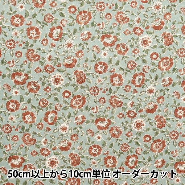 オリエンタルテイストの更紗模様、ブロックプリントのようなプリント生地。手触りの良い柔らかな綿麻シーチングは、縫いやすく扱いやすい素材です。ランチョンマット、ポーチや巾着と様々な用途にお使いいただけます。[布 コットンリネン ハンドメイド 花...