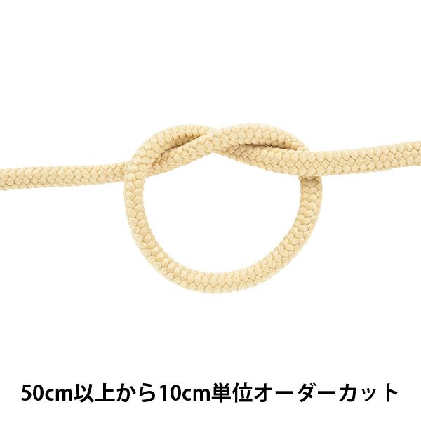 太めなのでデイバックなど背負うタイプの大き目な袋物、巾着袋のひも絞り口にうってつけです。[巾着 袋 手芸ひも 手芸紐 ひも 紐 コード 太い ベージュ]◆サイズ:幅1cm◆素材:ポリエステル100%◆生産国:日本