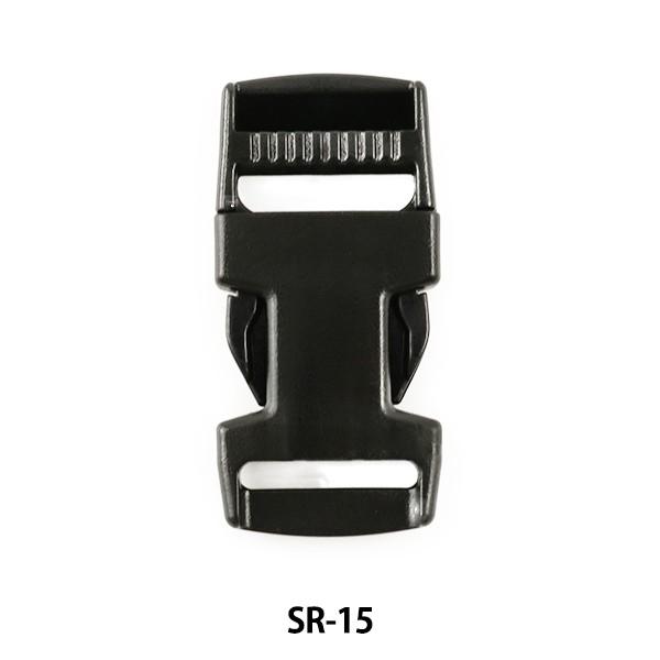 日本の老舗プラスチックパーツメーカー「NIFCO ニフコ」国内外のアウトドアメーカーに採用されている製品ブランドです。◆規格:15mm幅用約 18mm×40mm◆色:黒