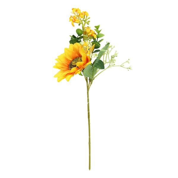 夏の定番の向日葵。向日葵の花をメインに夏らしいアレンジをミックス。このまま花瓶に入れて飾れます。他にも茎をカットし、イベント用ウェルカムボートに使用したり、ブーケアレンジやコサージュなどのアクセサリー材料としても活用できます。お花好きや、装...