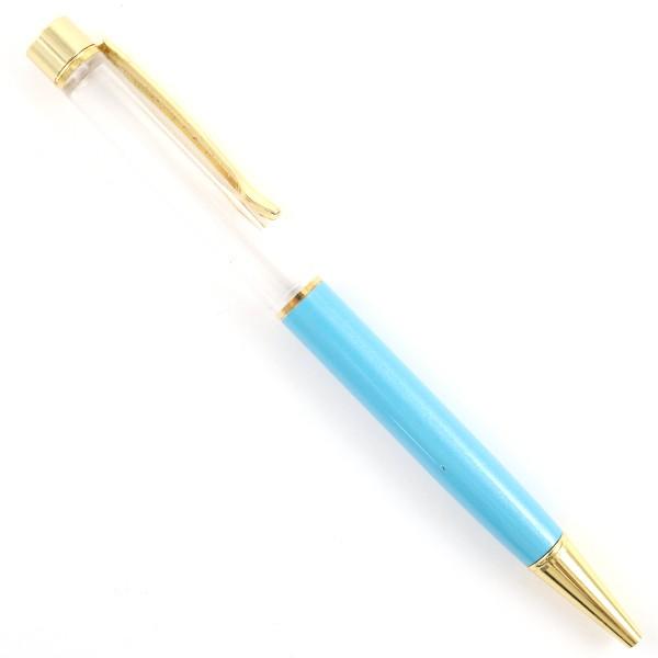 オリジナルボールペンが作れる♪ハーバリウム材料 『カスタマイズペン ライトブルー』オリジナルボールペンが作れる♪ペン本体のケース内に好きなモノを入れて、自分だけのボールペンが作れます。ドライフラワーやビーズ、パーツを入れて、オイルを注げばハ...