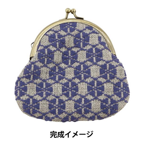 オリムパス ハリノヲトこぎん刺し がま口ポーチ[刺し子キット こぎん刺し 刺しゅう 菜の花 あさがお] あさがお 　東北地方に伝わる「こぎん刺し」をナチュラルな風合いのリネンクロスを使って、いろいろな小物に刺してみました。★オリムパス ハリ...