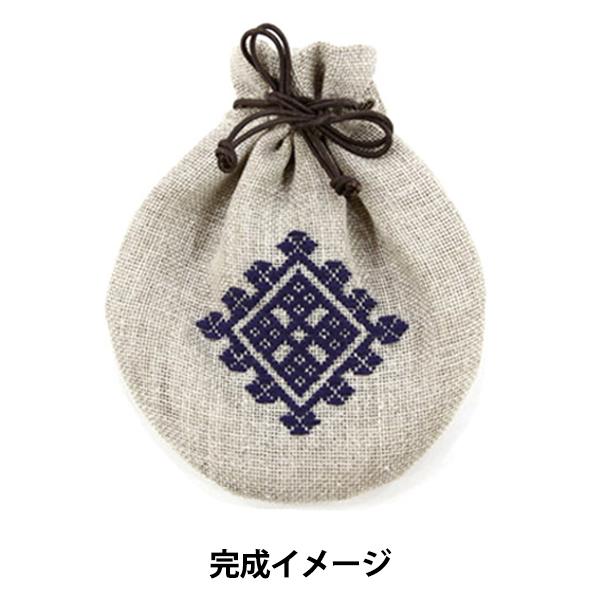 オリムパス ハリノヲトこぎん刺し きんちゃく[刺し子キット こぎん刺し 刺しゅう ウロコつなぎ 飾り枠のヤスコ刺し] 飾り枠のヤスコ刺 東北地方に伝わる「こぎん刺し」をナチュラルな風合いのリネンクロスを使って、いろいろな小物に刺してみました...