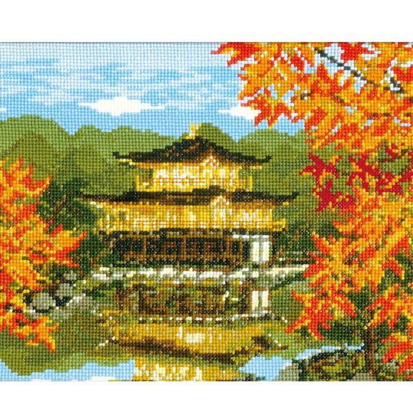 オリムパス 刺繍キット秋の金閣寺一度は訪れたい名所の数々を、クロス・ステッチで表現しました。美しい風景に思いを馳せてステッチする楽しいひとときをお届けします。四季が織りなす日本の美しい風景をお楽しみください。＊W-41使用　別売◆セット内容...