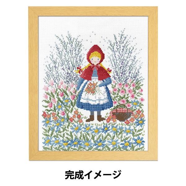 子どもの頃、ときめいた童話の世界を一針ずつ刺繍で、彩ってみませんか。刺しゅう作家オノエ・メグミが描いたかわいい赤ずきんちゃんの世界。[刺繍 図案 クロスステッチ 額装 ステッチ フラワー プレゼント向き]◆難易度:中級 〜上級者向◆出来上が...
