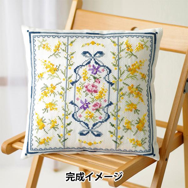 やわらかな黄色の花が可愛らしいミモザをモチーフにしたオノエ・メグミファン待望のクロスステッチキットです。お部屋が華やぐインテリアアイテムとして、クッションだけでなく、フレームに入れて飾ってもお楽しみいただけます。[刺繍 オリンパス インテリ...